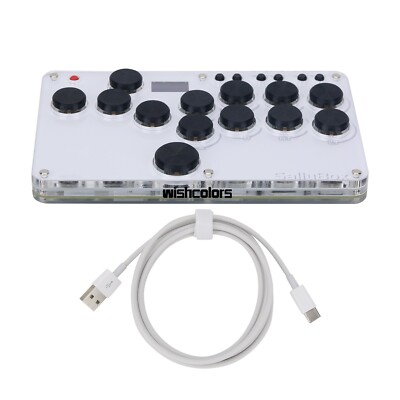 Mini Arcade Controller Fight Stick Game Controller w/ RGB LED Switches ...