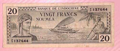NEW CALEDONIA 1944 NOUMEA 20 FRANCS FOREIGN-CURRENCY BANKNOTES | eBay