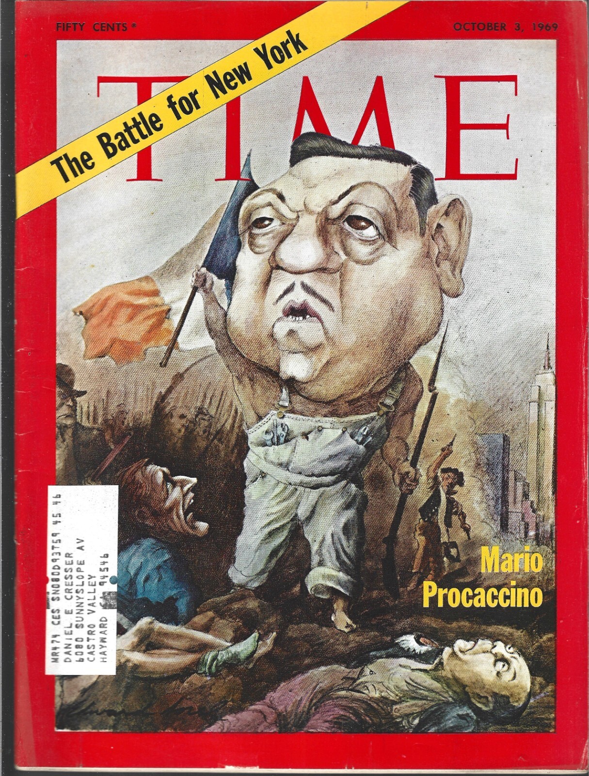 TIME MAGAZINE OCTOBER 3 1969 (VG+) MARIO PROCACCINO | eBay