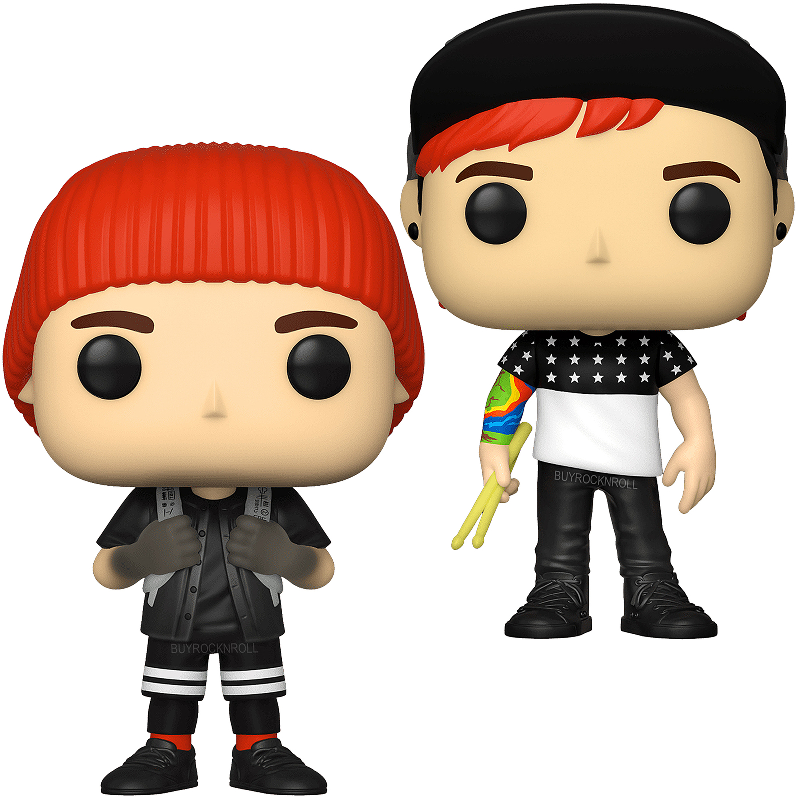 Twenty One Pilots Funko Pop Rocks Josh #226 & Tyler #227 Stressed Out ...