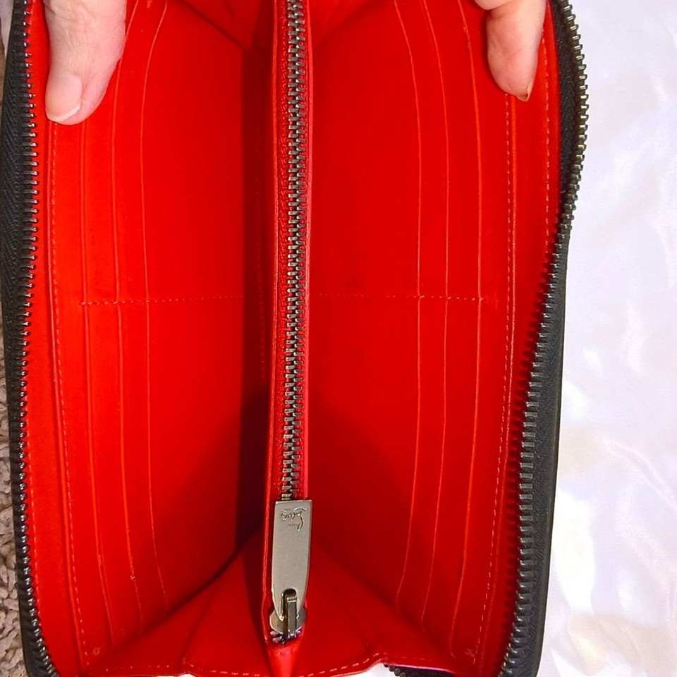 Christian Louboutin Black Double Panettone Long Zip Wallet W/Gunmetal ...