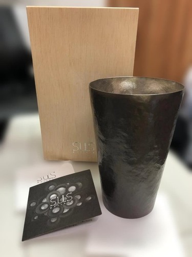 Unused item SUS gallery titanium tumbler with wooden box /Only USA DDP ...