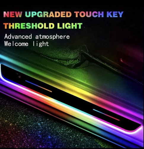 White LED Moving Light Door Sill Scuff Plate Pedal UNIVERSAL | eBay