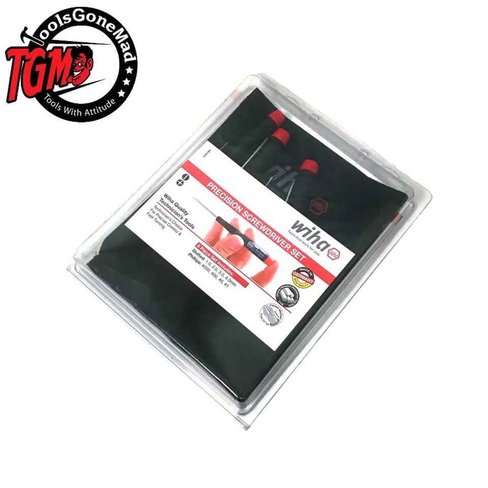 Wiha 8pc Mini Precision Slotted/Phillips Screwdrivers Set in Canvas ...