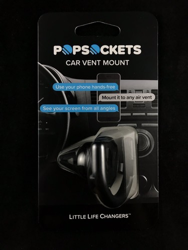 PopSockets Black Car Vent Mount Pop Socket PopSocket Mount To Any Car ...