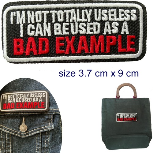 Not useless iron on patch bad example sarcastic sarcasm purpose iron-on ...