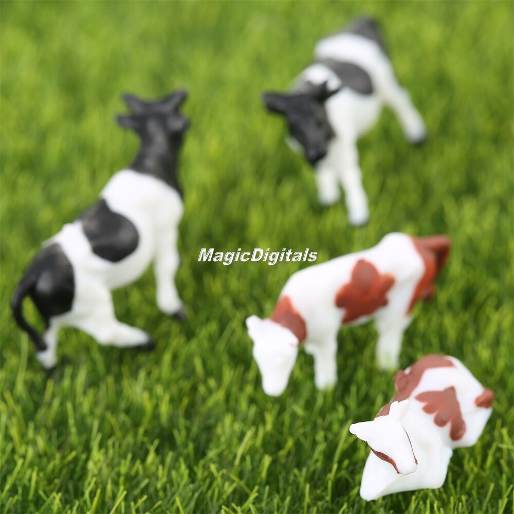 10 x Coloured Painted Model Cattle Cow Farm Animals Train Scenery DIY ...