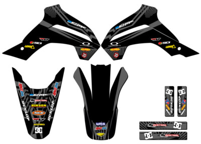 2021-2022 KLX 140 RF MAYHEM Black Senge Graphics Kit Compatible with ...