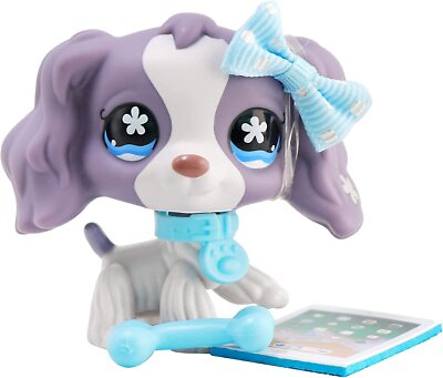 Littlest Pet Shop LPS Cocker Spaniel 1209 Purple and White Body Flower ...