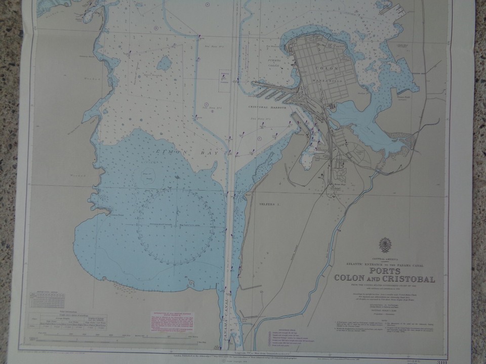 Marine Map / Ports Colon and Cristobal Atlantic Entrance to the Panama ...