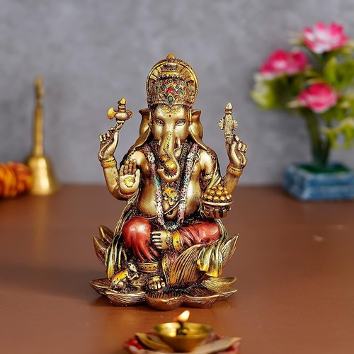 Ganesha Idol Statue | Ganpati Bappa Poly Resin | Mushak Raj Idol ...