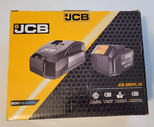 JCB 20V Lithium-Ion 5.0Ah Battery w/ Fast Charger Indicator 2.4A JCB ...