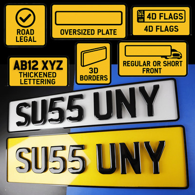 Oversize Number Plate 2D/3D/4D Large Range Rover Defender Discovery ...