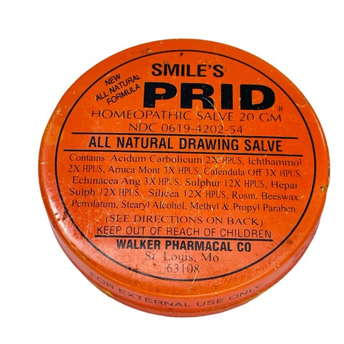 VTG Smile’s PRID Drawing Salve Tin Walker Pharmaceuticals 1960s ...