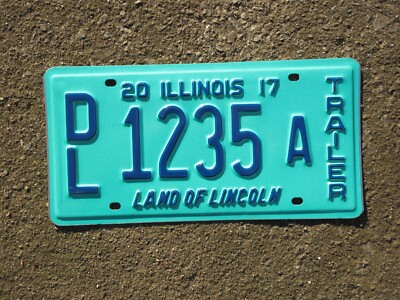 2017 Illinois Trailer Dealer License Plate IL DL 1235A Land of Lincoln ...
