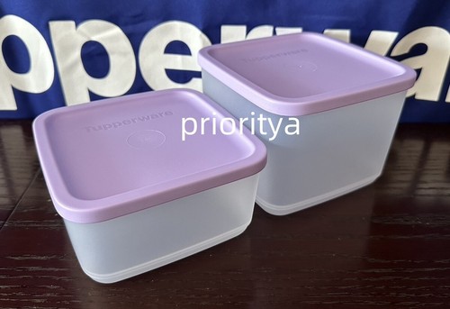 Tupperware Basic Bright Square 1L & 650ml Container Set of 2 Lavender ...