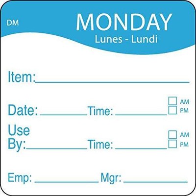 Daymark Food Rotation Labels - Day of the Week Labels Dissolvable ...