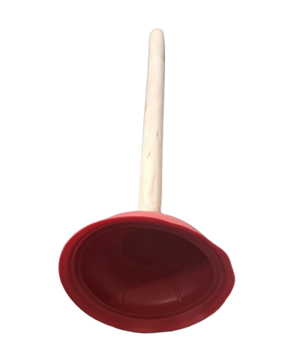 Large Toilet Plunger With 50cm Heavy Duty Long Wooden Handle. 16cm ...