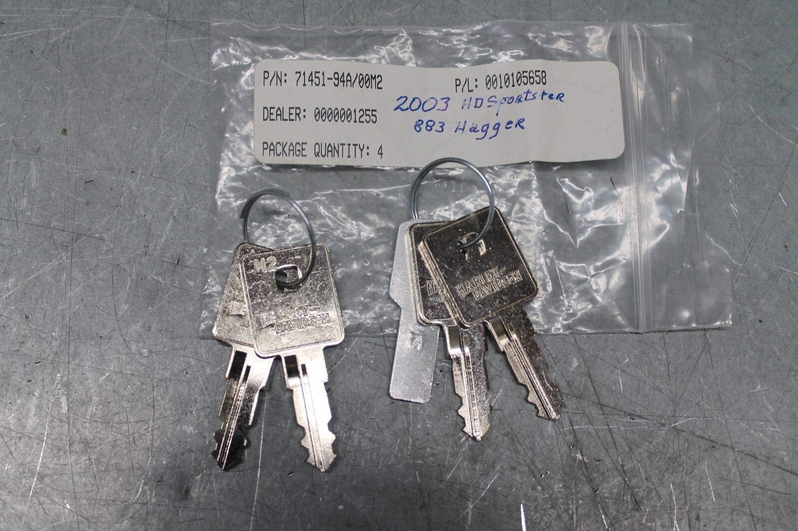 2003 Harley Davidson Harley-Davidson Sportster 883 Genuine Key Set ...