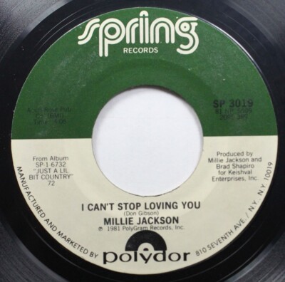 Soul 45 Millie Jackson - I Can'T Stop Loving You / Loving You On Spring ...