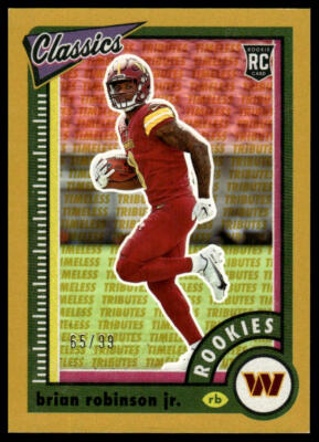 2022 Panini Classics #172 Brian Robinson Jr. Timeless Tributes Gold ...