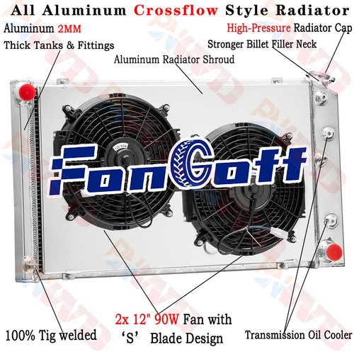 3 Row Radiator Shroud Fan For Chevy Camaro 70-80/El Camino 78-87/Impala ...