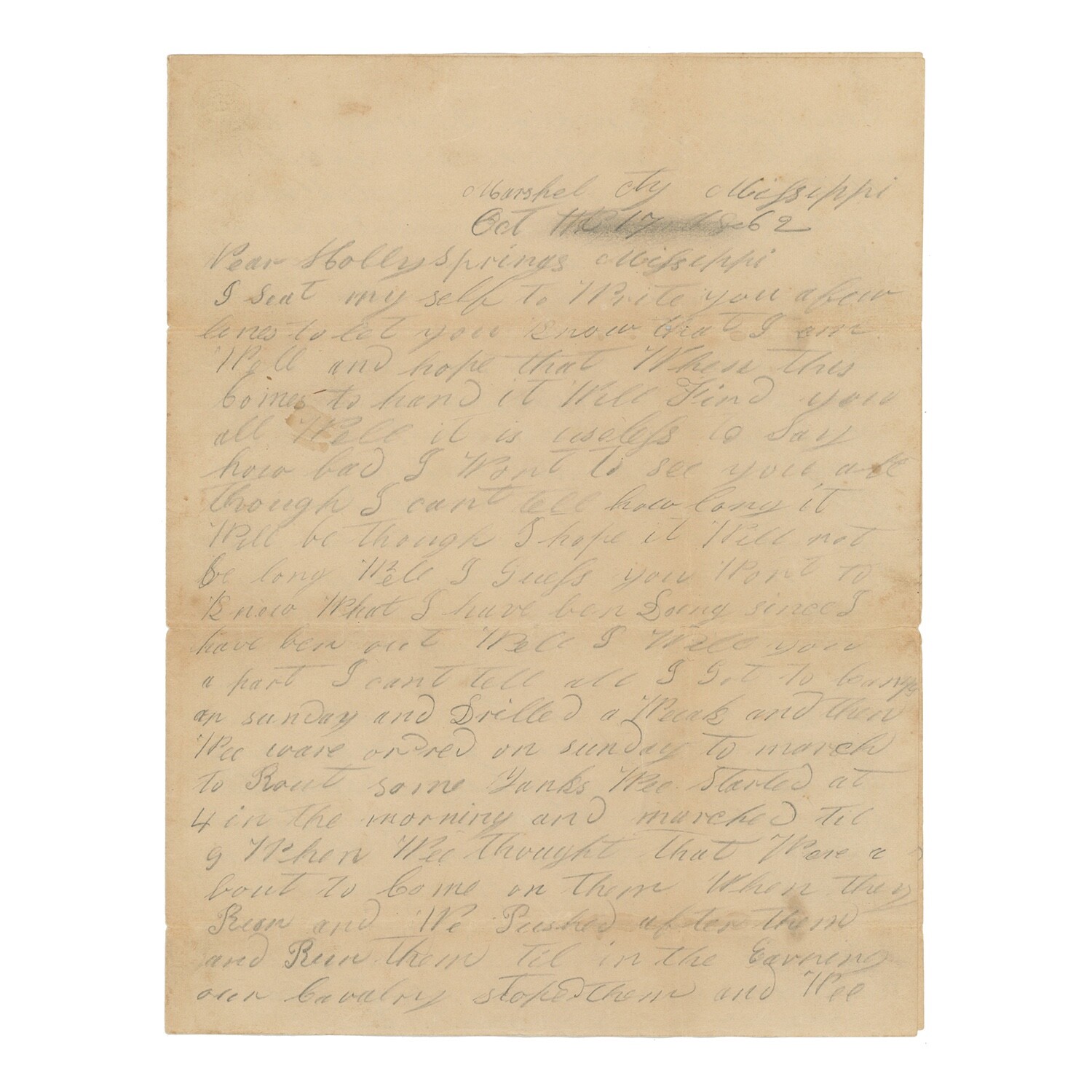 1862 Confederate Civil War Letter — 35th Alabama — Second Battle of ...