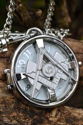 Masonic Square and Compasses Pocket Watch Chain - Spin Top - Mason ...
