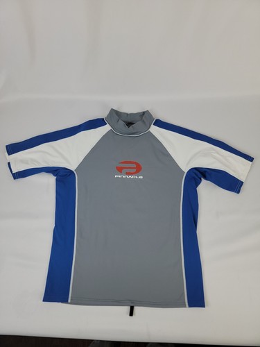 Pinnacle Aquatics SS Rash Guard Surf Shirt - Blue/Grey/White - Beach ...