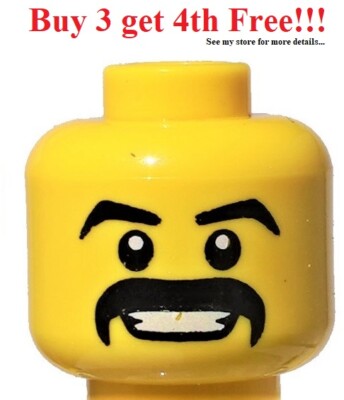 ☀️NEW Lego Minifigure Minifig Head Black Moustache Mustache # | eBay