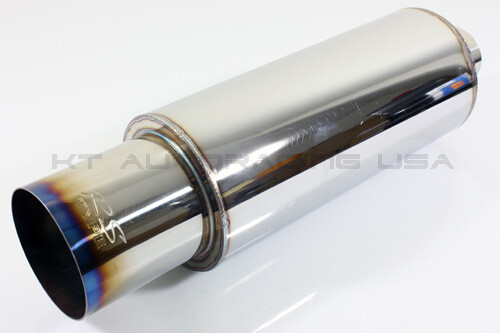 FREE FLOW 2.5"IN/4" OUT N1 TITANIUM BURNT TIP MUFFLER EXHAUST+REMOVABLE ...