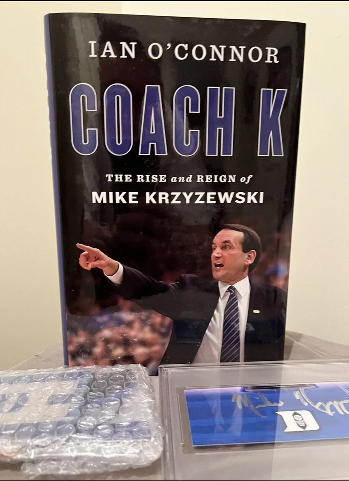 MIKE KRZYZEWSKI PSA DNA CERTIFIED SIGNED CUT, HARDCOVER BOOK & STANDEE ...