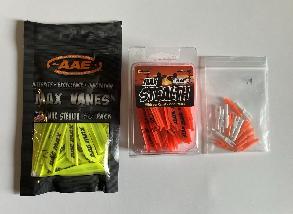 AAE Max Stealth Vanes 26 Yellow 55 Orange + 14 4mm Knocks | eBay
