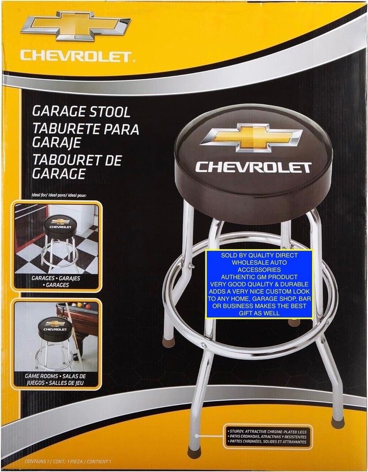 Authentic GM Chevrolet Garage OFFICE HOME HOUSE Padded Bar Stool BEST ...