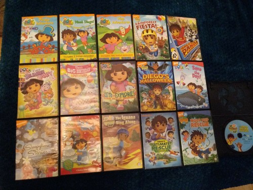 Kids Dora the Explorer & Go Diego Go! 16 Disc Lot DVD Movie Tested FREE ...