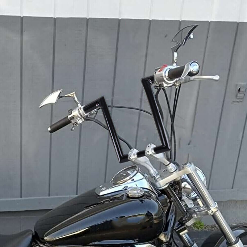 Black 1'' Narrow Z-Bars Handlebars For Harley Chopper Bobber Motorcycle ...