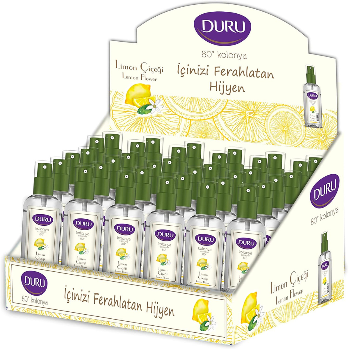 Duru Cologne Lemon Turkish Scented Mini Water Canister 1L Transparent ...