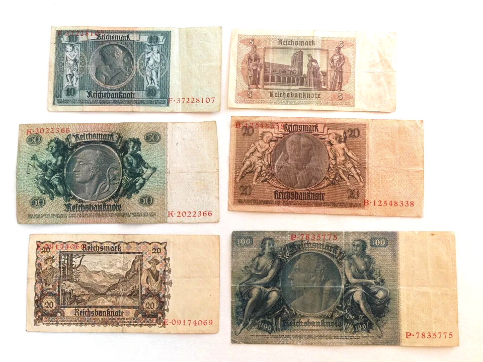 Set of 6 Genuine German Reichsmark Banknote 1929-1939 | eBay