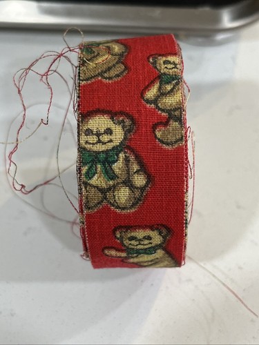VTG Teddy Bear Red Cotton Ribbon 1” Width - See Photos | eBay
