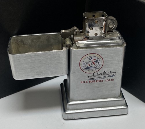 ZIPPO BARCROFT TABLE LIGHTER U.S.S. BLUE RIDGE LCC-19 VINTAGE | eBay