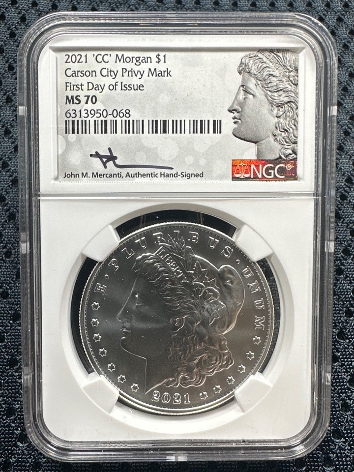 2021 Morgan Dollar 6 NGC MS70 Coins-First Day Issue-Mercanti Sig ...