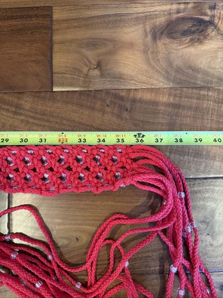 Elvis Presley Beaded Red Macrame Belt -NWOT | eBay