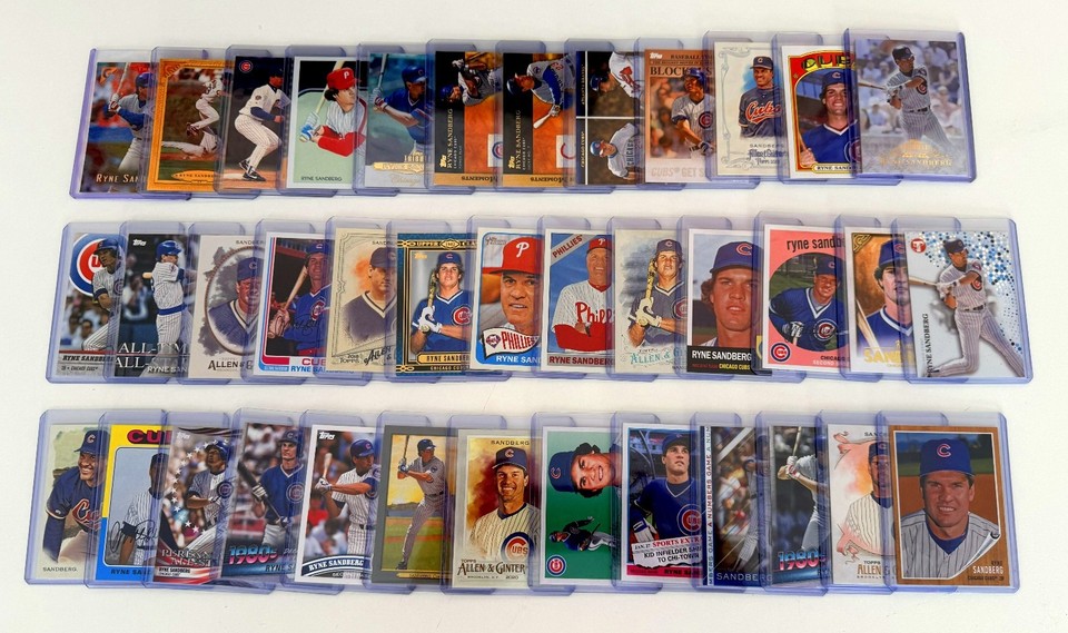 Ryne Sandberg 1985-2022 Multi-Brand Base/Insert Lot - 110 Different ...