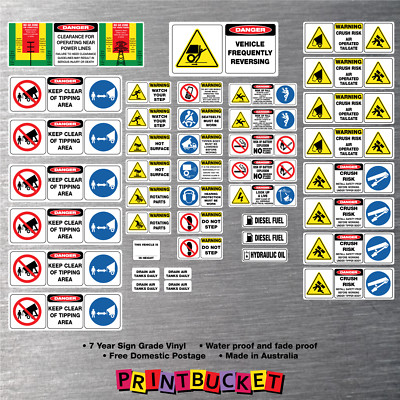Tipper Truck & trailer risk assessment safety stickers full kit 42 ...