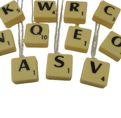 SILVER NECKLACE Classic Scrabble Letter Charm Pendant Birthday Gift ...