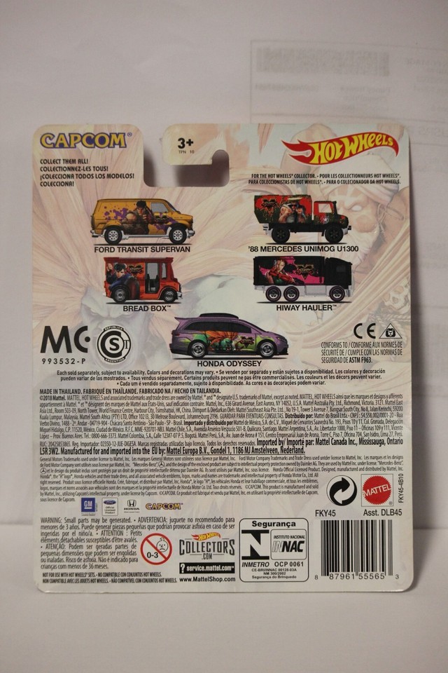 2018 Hot Wheels Themed CAPCOM Street Fighter V Honda Odyssey 5/5 | eBay