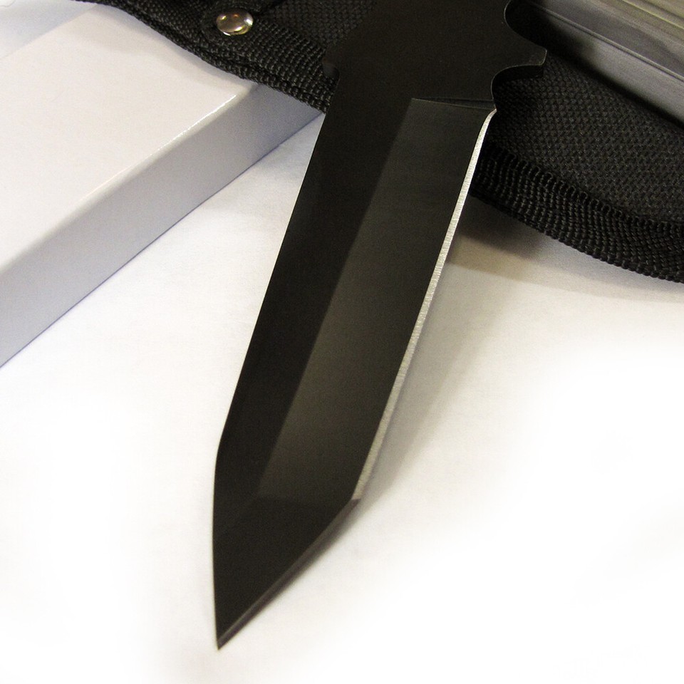 Rite Edge Midnight OPS Combat Hunting Knife w/ Sheath 8 3/4" Ov ...