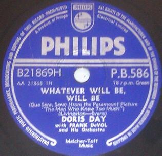 78RPM SP Doris Day Frank Dcvol & His O Whatever Will Be Will Be - Que ...