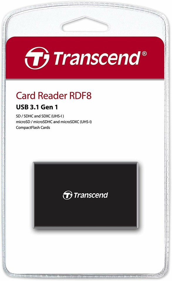 Transcend RDF8 USB 3.1 Multi Card Reader for SD SDHC SDXC UHS CF ...