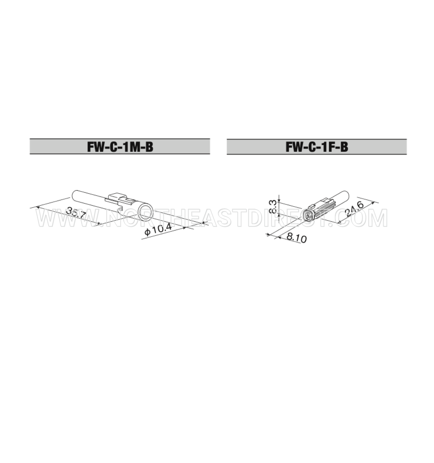 FURUKAWA 1 PIN RFW CONNECTOR 090 SERIES 2.3MM CONNECTOR FW-C-1M-B AND ...